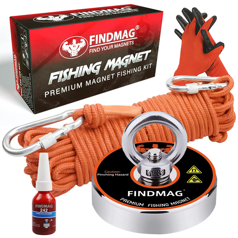 FINDMAG Super Strong Neodymium Fishing Magnets Kit, 500 LBS Pulling Fo ...